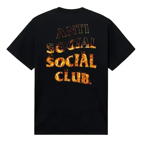 ANTI SOCIAL SOCIAL CLUB Fire Inside Yellow Flames T-shirt 'black - Black/orange