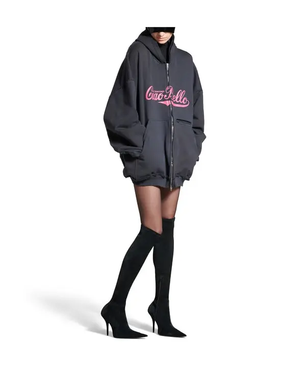 Balenciaga Logo Printed Zip-up Jacket