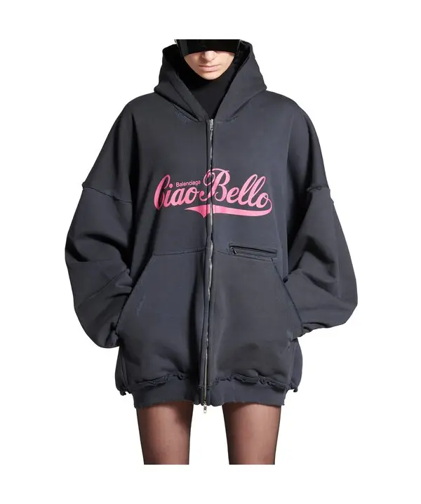 Balenciaga Logo Printed Zip-up Jacket
