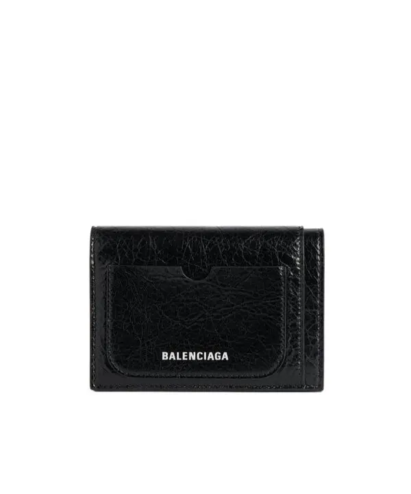 Balenciaga Superbusy Vertical Bifold Wallet - Black