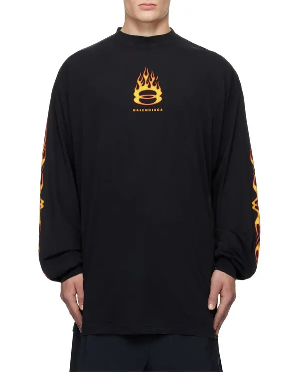 Balenciaga Logo Printed Long-sleeved T-shirt