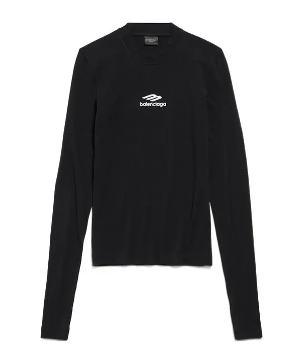 Balenciaga 3b Sports Icon Long Sleeve Top - Black/white