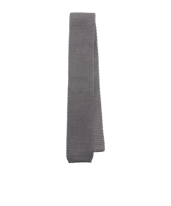Brunello Cucinelli Square-tip Knitted Tie - Medium Gray