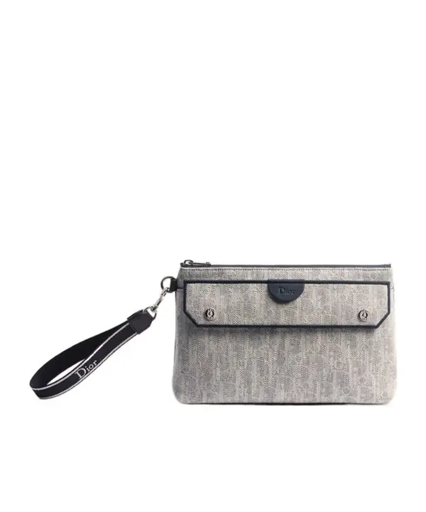 Dior Jacquard Triangle Pouch - Gray