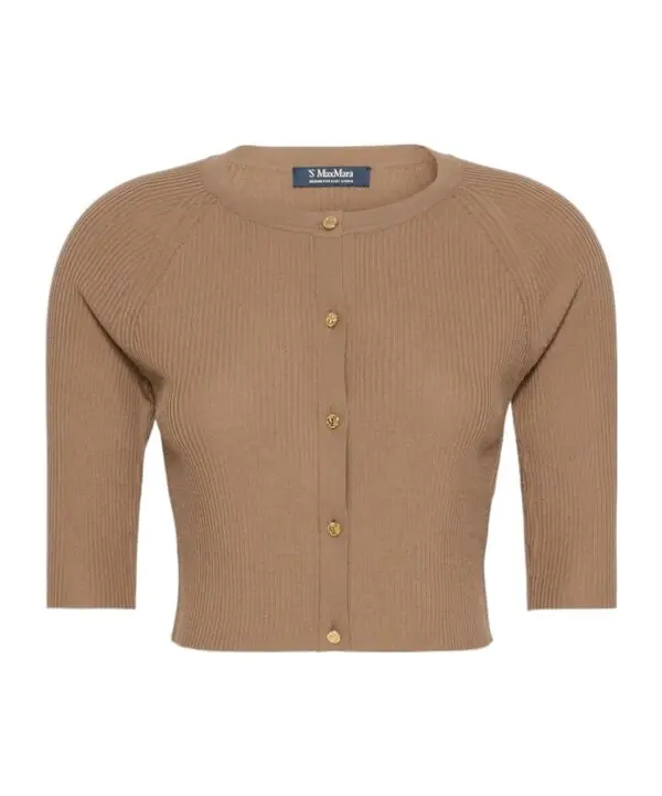 Max Mara Smmkiwi Cropped Cardigan - Camel