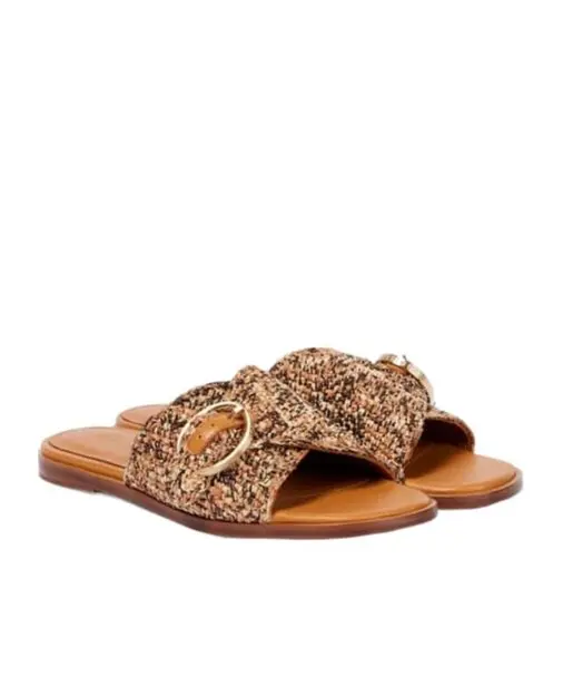 Clergerie Irme Raffia Slides - Brown