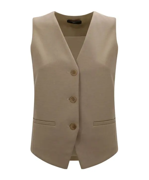 Max Mara Wkdpoggio V-neck Gilet - Beige