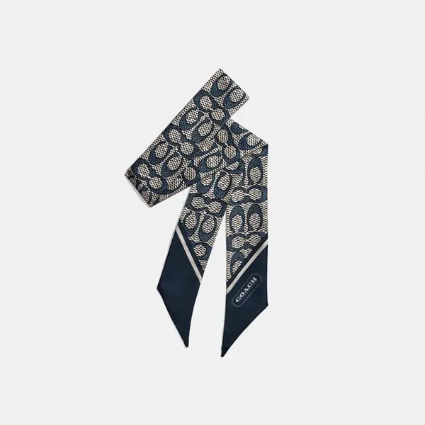 COACH Logo Printed Silk Scarf
