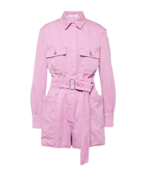 Max Mara Visiera Cotton Drill Playsuit - Pink