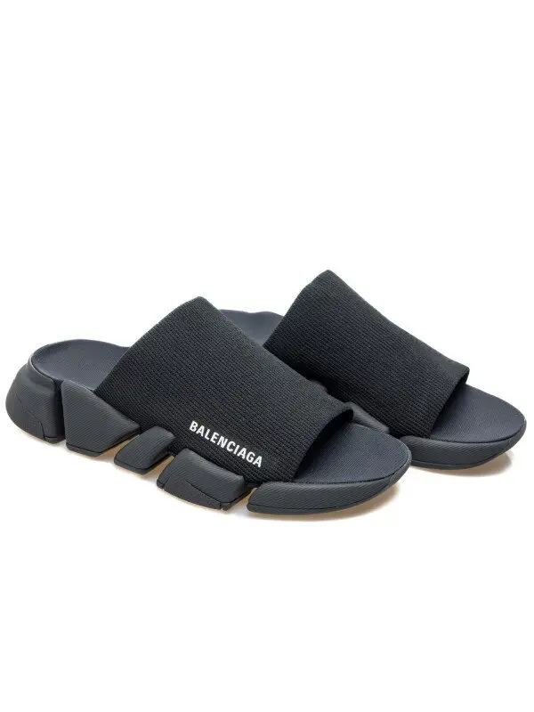 Balenciaga Speed 2.0 Recycled Knit Slide - Black