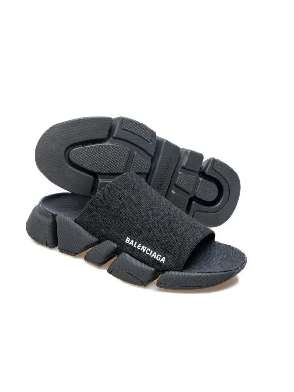 Balenciaga Speed 2.0 Recycled Knit Slide - Black