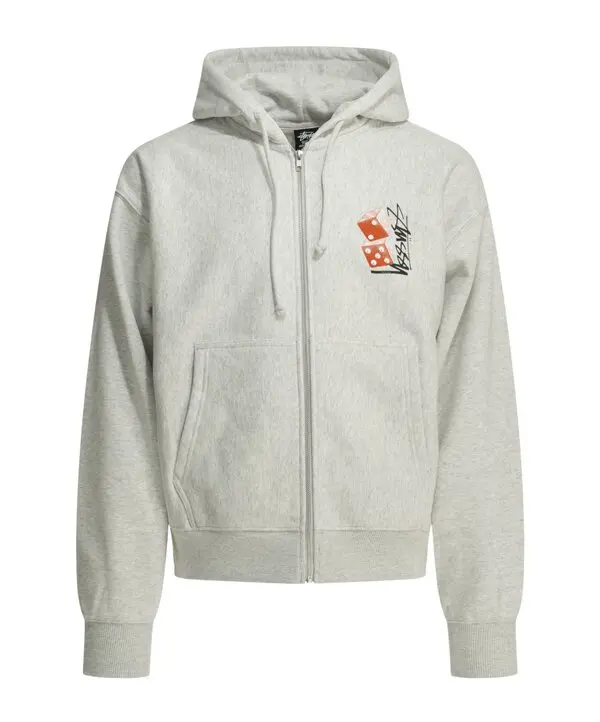 StÜssy Dice Print Zip Hoodie - Grey