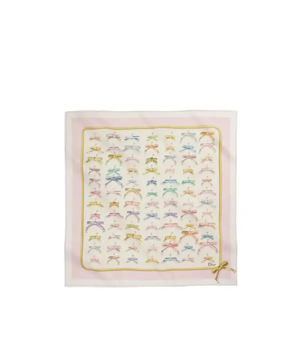 Dior Delicate Bow90 Square Scarf - Nude