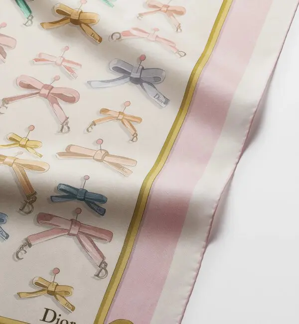 Dior Delicate Bow90 Square Scarf
