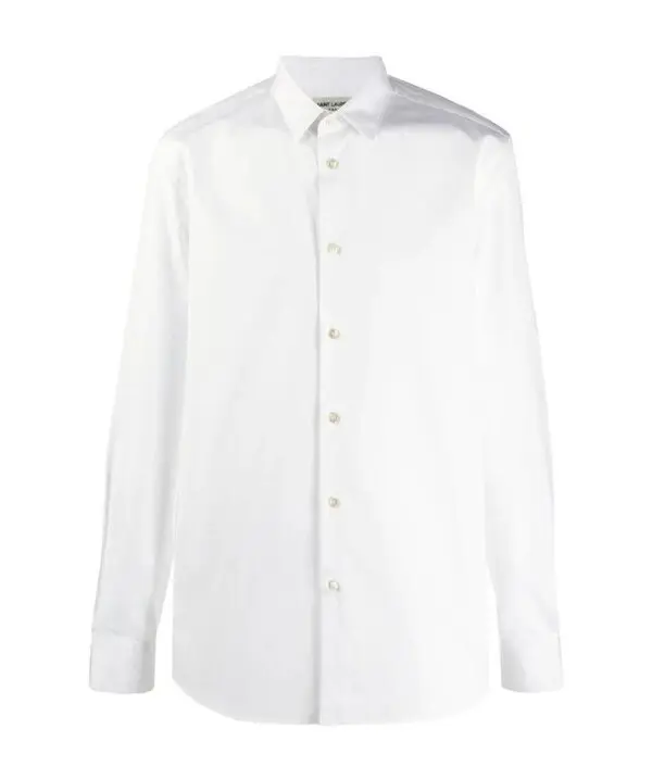Saint Laurent Slim Fit Long-sleeved Shirt - White