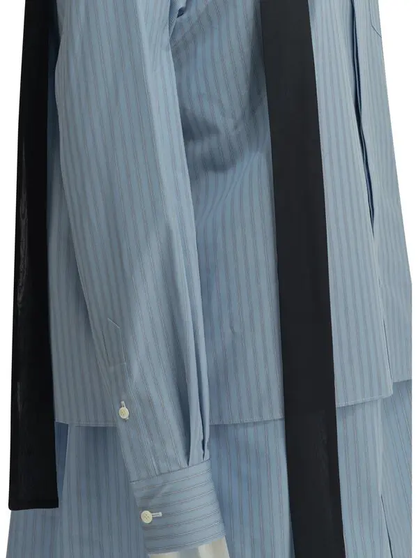 Sacai Striped Scarf Detail Mini Dress