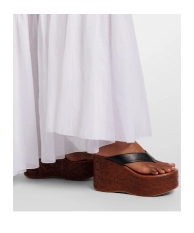 Chloé Leather Wedge Thong Sandals