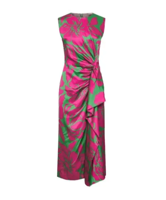 Dries Van Noten Sleeveless Dress - Green/pink