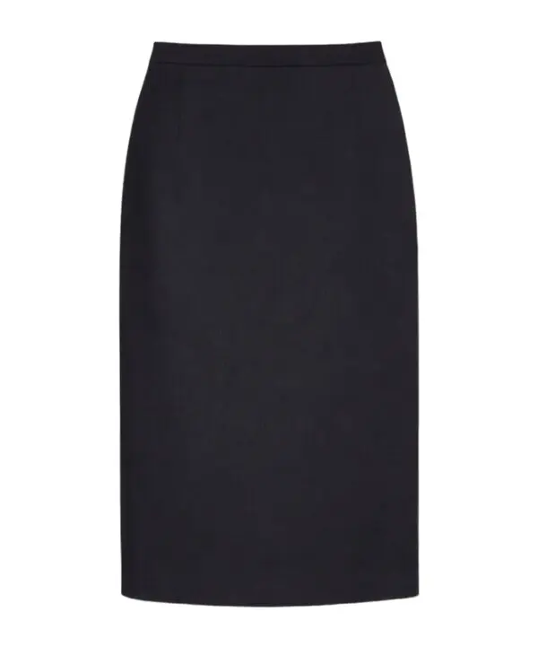 Max Mara Jupe Motre Laine Stretch Noir - Black