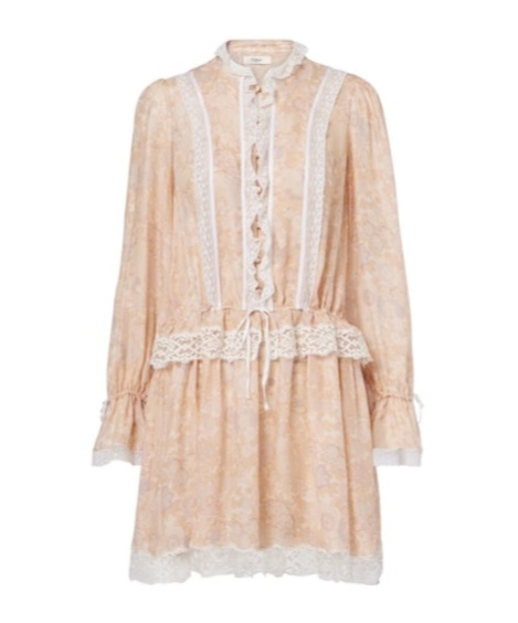 Chloé Floral Silk Charmeuse Minidress - Pink