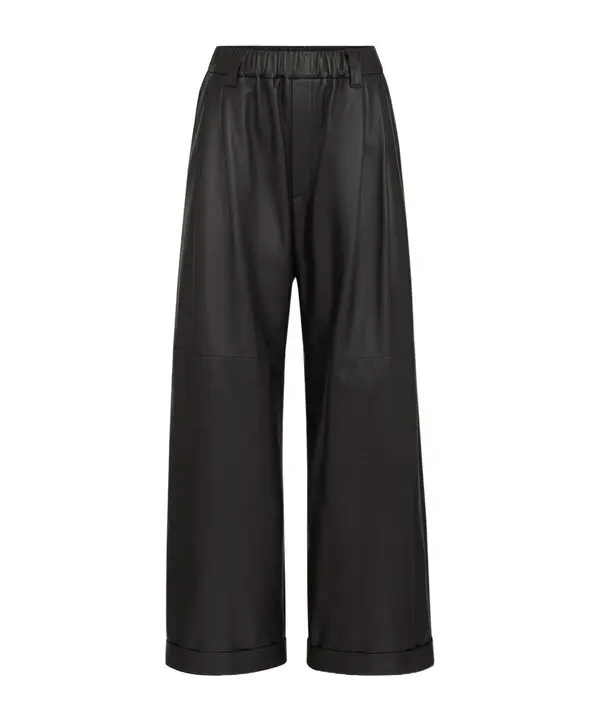 Brunello Cucinelli Nappa Leather Baggy Trousers