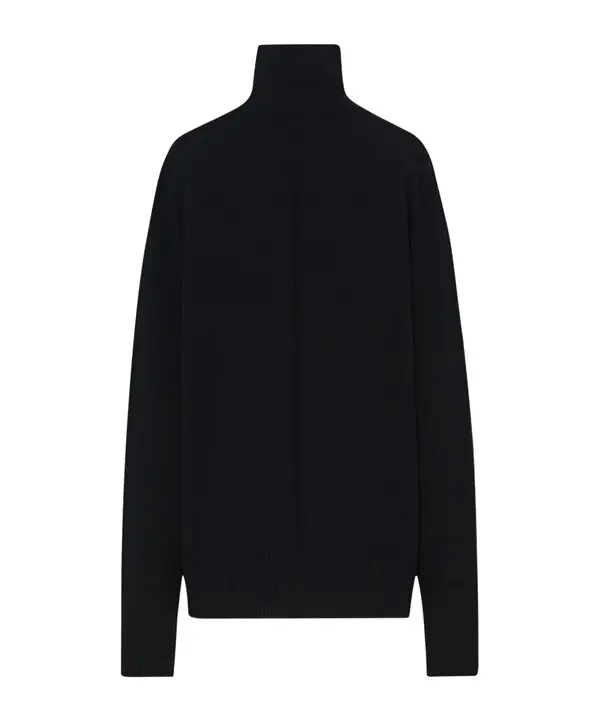 THE ROW High Neck Ribbed Sweater - Black