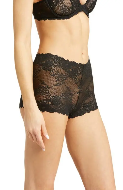 Natori Heavenly Lace Boyshorts - Black