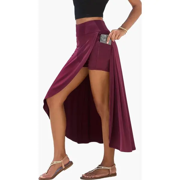 LASCANA Asymmetrical Maxi Skort - Wine