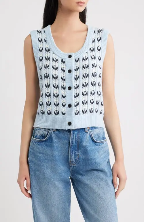 Rails Chance Fair Isle Sleeveless Cardigan - Sky Blue