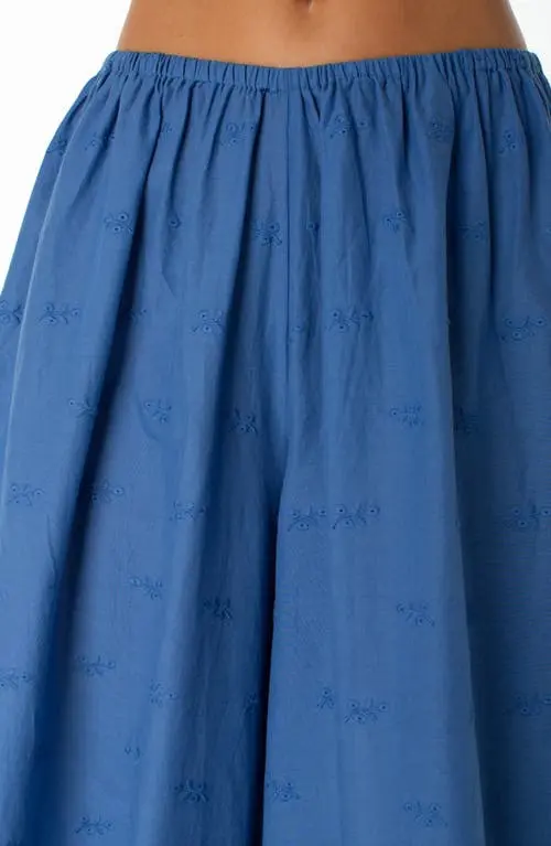 Roxy Cambria Wide Leg Eyelet Pants - Dutch Blue