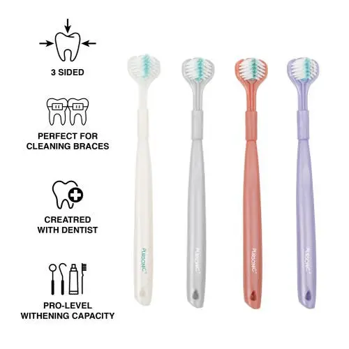 PURSONIC Portable Sonic Toothbrush With Travel Case & 360° Toothbrush Set