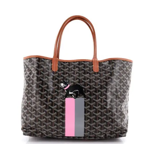 Goyard Saint Louis Tote Printed Coated Canvas Pm - Black