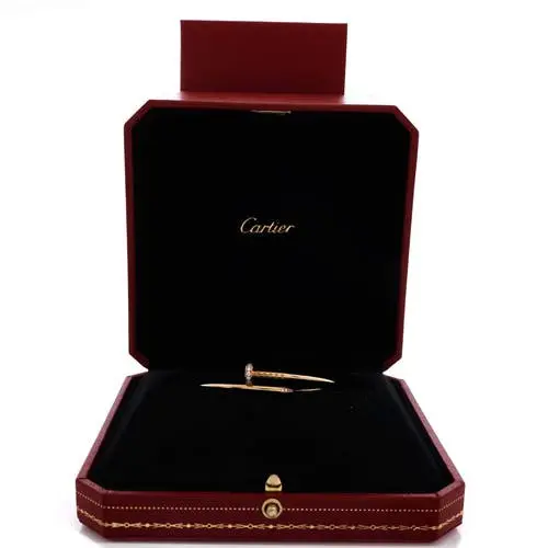CARTIER Juste Un Clou Bracelet 18k Yellow Gold With Diamonds Small