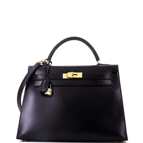 Hermès Kelly Handbag Box Calf With Gold Hardware 32 - Black