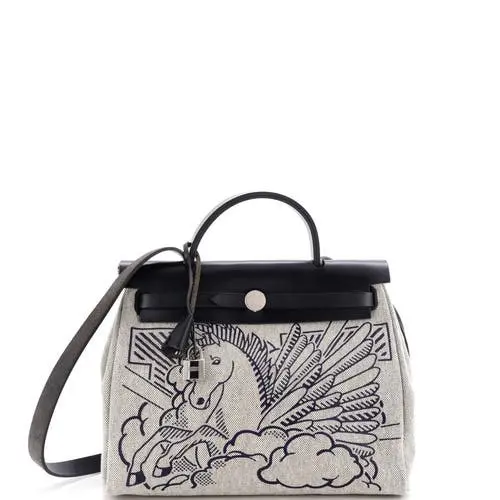 Hermès Herbag Zip Pegase Pop Toile And Leather 31 - Black