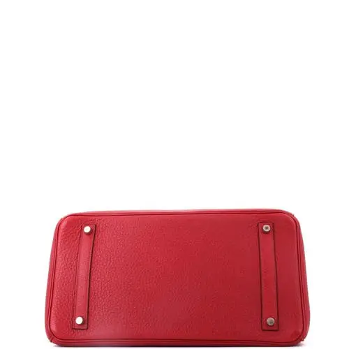 Hermès Birkin Handbag Clemence With Gold Hardware 35 - Red