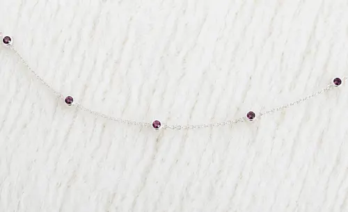 ZUVAN February Birthstone Bracelet Amethyst - Silver