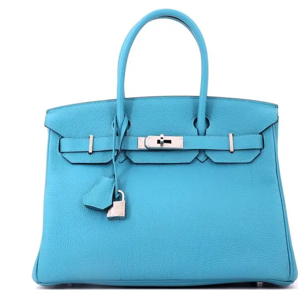 Hermès Birkin Handbag Togo With Palladium Hardware 30 - Blue