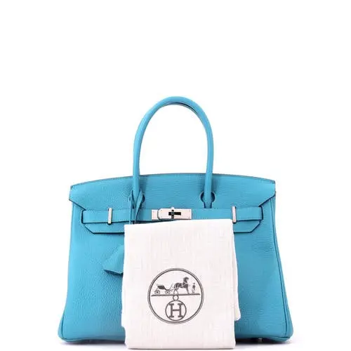 Hermès Birkin Handbag Togo With Palladium Hardware 30 - Blue