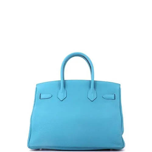 Hermès Birkin Handbag Togo With Palladium Hardware 30 - Blue
