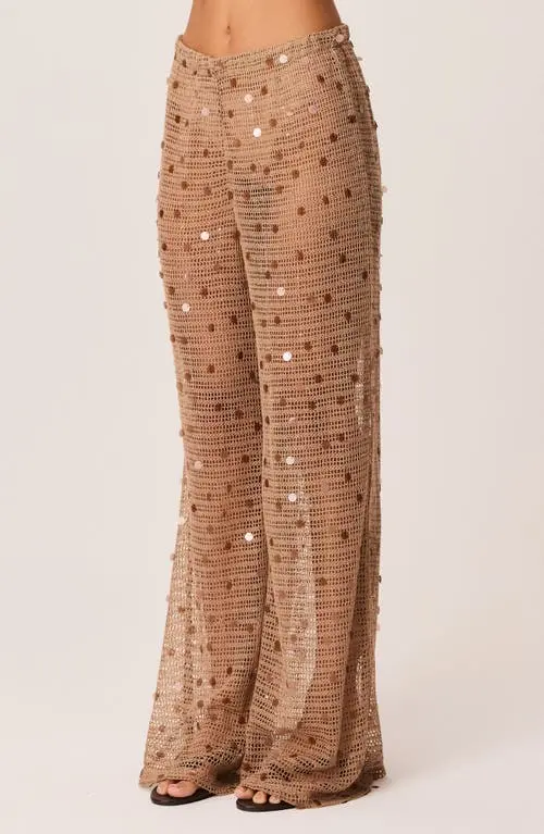 SNDYS. Kelyse Sequin Wide Leg Open Knit Pants