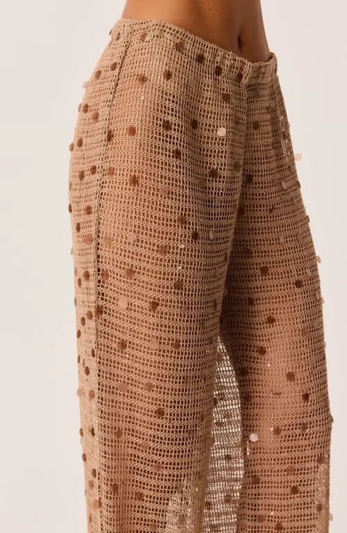 SNDYS. Kelyse Sequin Wide Leg Open Knit Pants