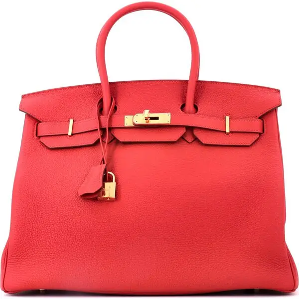 Hermès Birkin Handbag Togo With Gold Hardware 35 - Red