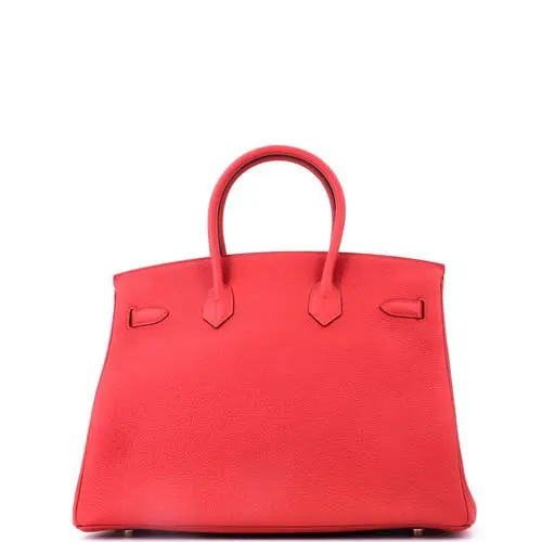 Hermès Birkin Handbag Togo With Gold Hardware 35 - Red