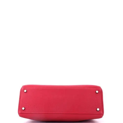 Hermès Kelly Handbag Togo With Palladium Hardware 32 - Red