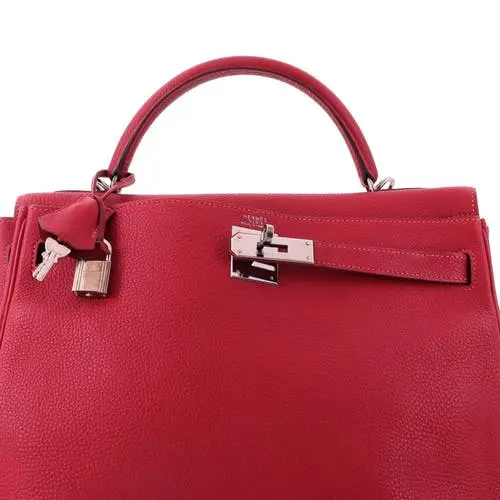 Hermès Kelly Handbag Togo With Palladium Hardware 32 - Red