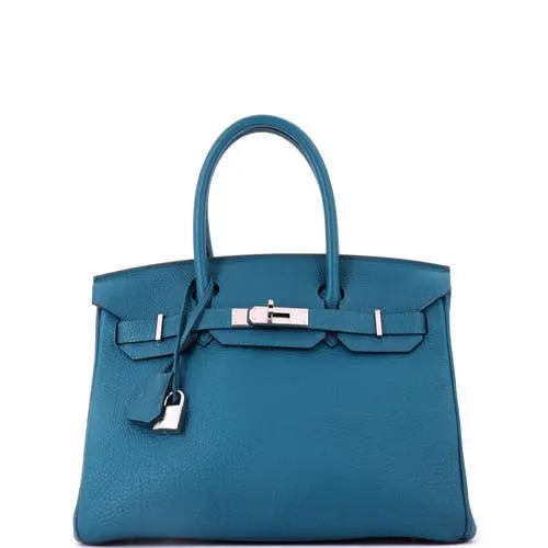 Hermès Birkin Handbag Togo With Palladium Hardware 30 - Blue