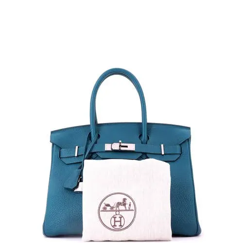 Hermès Birkin Handbag Togo With Palladium Hardware 30 - Blue