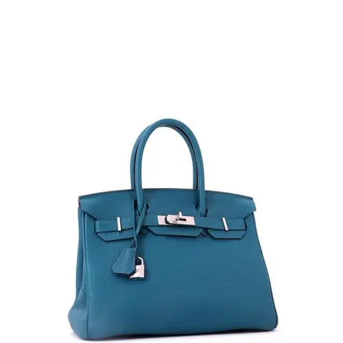 Hermès Birkin Handbag Togo With Palladium Hardware 30 - Blue
