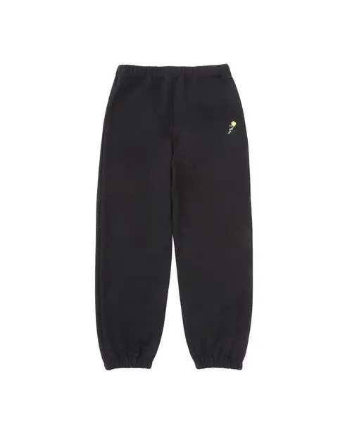VOWELS Floral Embroidered Sweatpants - Black